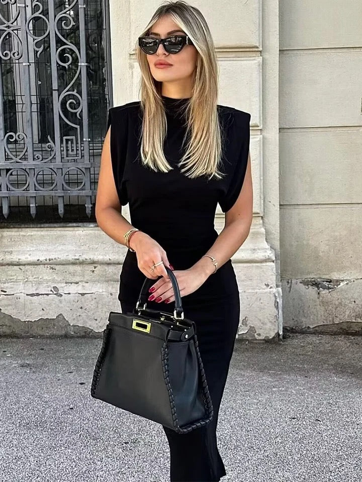 Shoulder padded dress – Come Out The Closet